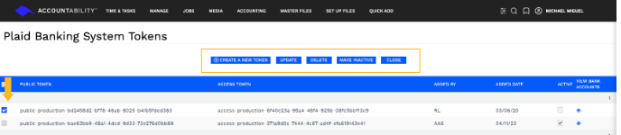 How to setup Plaid banking system tokens